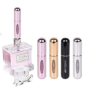 InfantLY Bright 5ml Perfume Atomizer Portable Liquid Container for Cosmetics Mini Aluminum Spray Empty Bottle Refillable for Traveling
