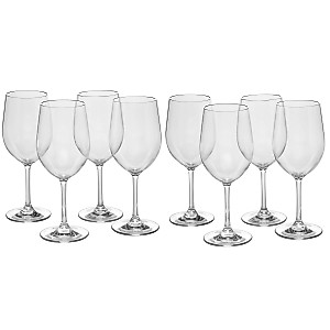 D'Eco Unbreakable 12 oz Stemmed Wine Glasses (Set of 8) - Reusable Shatterproof Sangria and Wine Clear Glassware - Perfect Glasses for Hosting & Entertaining Parties - Valentine's Day Gift for Her