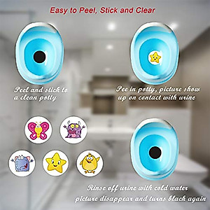 Potty Training Color Changing Stickers, Baby Toilet Training Sticker, Toilet Targets Stickers, Stickers for Potty Training Use with or Without Potty Chart or Potty Watch (5PCS) (A)