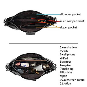 YALUXE Crossbody-Bags-for-Women Genuine Leather Fashion Shoulder Handbags Purse