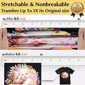 TransOurDream Tru-Heat Transfer Paper for Inkjet Printer (10 Sheets, 8.5x11") Printable Heat Transfer Vinyl for T Shirts Iron on Transfers for Dark Fabrics