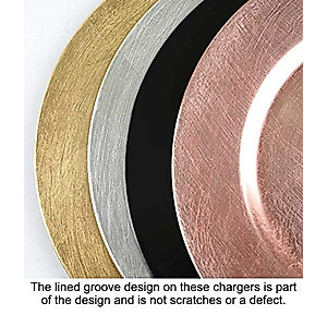 Tiger Chef Round Charger Plates Gold Beaded Dinner Chargers - 13-inch Wedding Charger Plates (48 Pack)