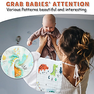 12 Pieces Muslin Baby Burp Cloths Muslin Washcloths 10 x 20 Inches 6 Layers Soft Absorbent Cotton Burp Rags Burping Cloths Unisex Spit up Rags Muslin Newborn Towel for for Babies Boys and Girls