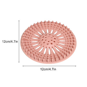 BEIJIALY 4 Pcs Drain Hair Catcher Round Silicone Hair Stopper Strainer Covers Drain Protectors with Suction Cups Easy to Install and Clean Suit for Bathroom Bathtub Kitchen