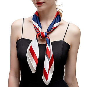 RIIQIICHY Head Scarf Like Silk Satin Hair Scarf for Women Sleeping Square Designer Bandana Check Scarf for Hair Wrapping at Night 27.5 Inch