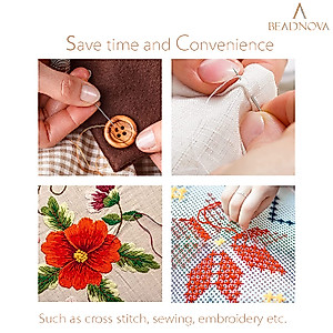 BEADNOVA Automatic Needle Threader 5 Pcs Sewing Needle Threaders Automatic Needle Threading Device for Sewing Embroidery Cross Stitch Craft Stitching Knitting Quilting