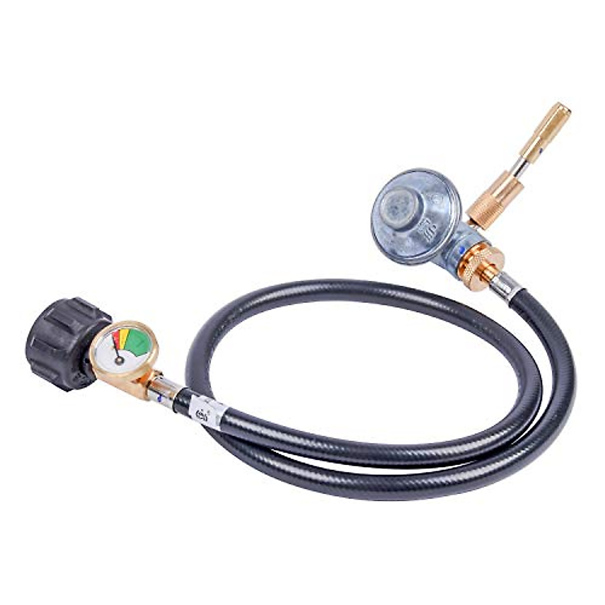 GasSaf 3 FT Propane Adapter Hose with Regulator,1 lb to 20 lb Converter Gas Regulator fit for Blackstone 17”, 22” Tabletop Griddles,Pit Boss 2 Burner Table top Gas Griddles