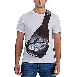 Unisex Men Women 3D Printed Black Butterfly Animals Sling Bag Crossbody Chest Daypack Lightweight Casual Backpack Shoulder Bag For Travel Hiking Camping Gifts