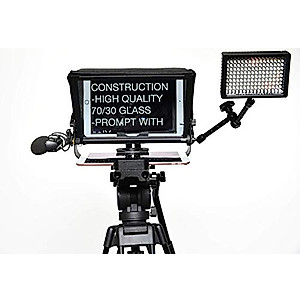 Glide Gear TMP 500 Universal Video Camera Tripod Teleprompter 15mm Rails w/ Carry Case
