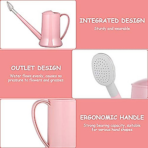 Yardwe Plastic Watering Can Indoor Outdoor Small Water Can Kettle for House Plants Garden Flower 2000ml (Pink)