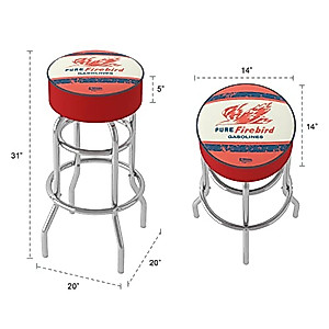 Trademark Gameroom Bar Stool - Pure Oil Vintage Stool with Foam Padded Seat - Swivel Chair for Game Room, Garage, or Home Bar