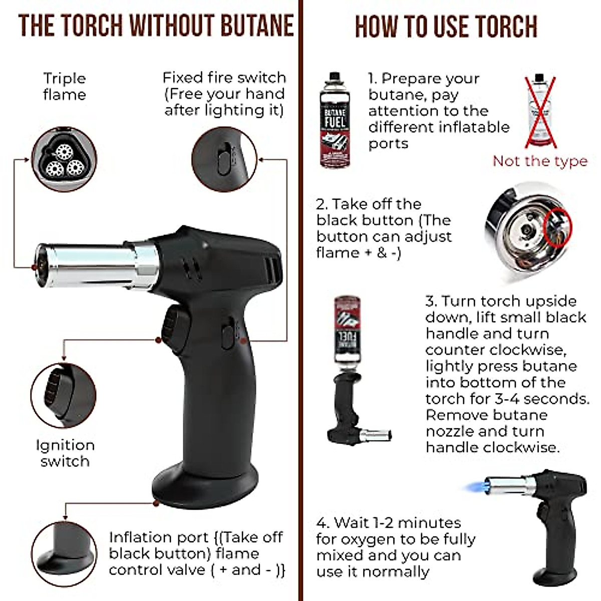 Blaze of Glory Cocktail Smoker Whiskey Smoker With Flavor Blaster Smoke Top Old fashioned Smoker Kit Includes: Gift Box, Brush,Torch, Drink Smoker, Cocktail Recipe Book, Cherry Wood Chips (No Butane)