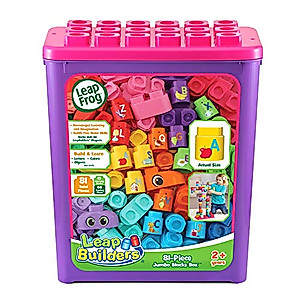 LeapFrog LeapBuilders 81-Piece Jumbo Blocks Box, Pink,24 months to 5 years