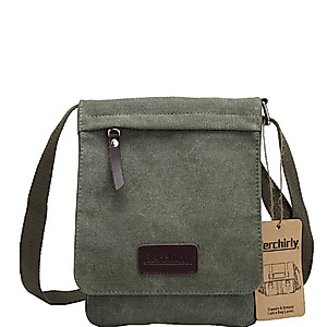 Berchirly Small Messenger Bags Men Mini Sling Crossbody Bag Canvas Classic Field Journey Pack