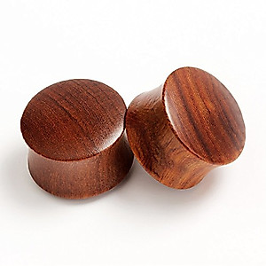 KUBOOZ(4 Pairs set Nature Sandalwood Ebony Ear Plugs Tunnels Gauges Stretcher Piercings 1inch