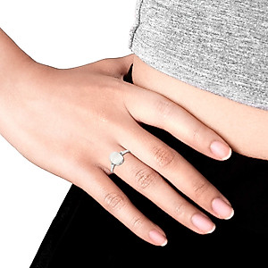 AeraVida Simply Stunning Oval Shaped White Mother of Pearl .925 Sterling Silver Ring | Classic Wedding Rings For Women | Casual Comfort Fit Silver Rings for Women | Gift for Women (10)