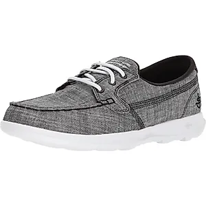 Skechers Performance Women's Go Walk Lite-15433 Boat Shoe,black/white,9 M US
