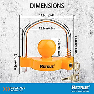 RETRUE Keyed Alike Trailer Lock Set Tow & Store Lock Kit, Come with Universal Coupler Lock (Yellow) & Dual Bent Pin Lock (Silver) & Brass Coupler Lock (Gold)
