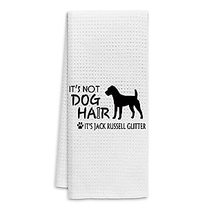 It’s Not Dog Hair It’s Jack Russell Glitter Hand Towels Kitchen Towels Dish Towels,Fall Funny Dog Decor Towels,Dog Lovers Dog Mom Girls Women Gifts