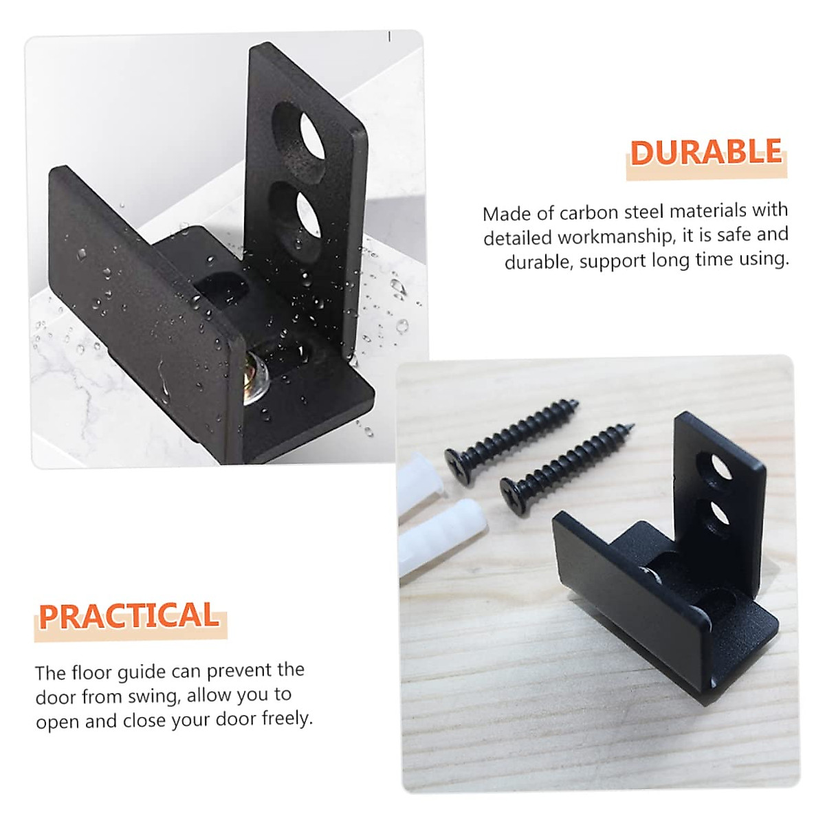jojofuny 2pcs Barn Door Floor Stopper Wall Mount Sliding Door Install Floor Guide for Barn Door
