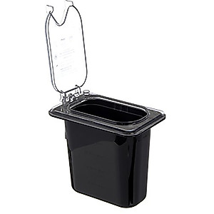 Carlisle FoodService Products Storplus Food Pan, Food Storage Container with Spoonable Corners for Catering, Buffets, Restaurants, Polycarbonate (Pc), 1/9 Size 6 Inches Deep, Black