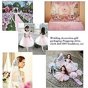 Misscrafts 3 Spools Tulle Netting Ribbons Tulle Fabric Spool 6 Inches 25 Yard per Roll for DIY Wedding Tutu Valentine Decor Yellow Green Purple