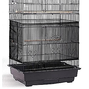 Adjustable Bird Cage Net Cover Birdcage Seed Feather Catcher Soft Skirt Guard Birdcage Nylon Mesh Netting for Parrot Parakeet Macaw Round Square Cages (Black, 78.7 x 15 Inch/ 200 x 37 cm)
