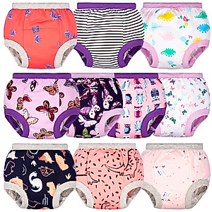 BIG ELEPHANT Baby Girls Training Underwear, Toddler Cotton Potty Training Pants Soft Absorbent, 5-6Y