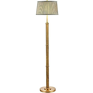 GRFIT Indoor Floor Lamp Pure Copper Floor Lamp, All Copper American Bedside Lamp, Bedroom Living Room European Style Retro Villa European Style High-end Decorative Lamps Standing Reading Lamps