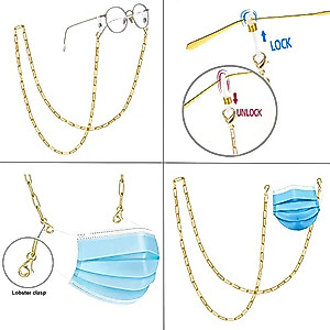 Eyeglass Chains Face Mask Chain Paperclip Link Chain Necklace Sunglasses Reading Glasses Retainer for Women