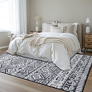 Vamcheer Washable Area Rug 4x6 - Living Room Rugs for Bedroom Modern Area Rugs for Living Room Dinning Rugs, No Shedding & Easy to Clean, High Traffic Machine Washable Rugs, Non Slip Carpet, Grey