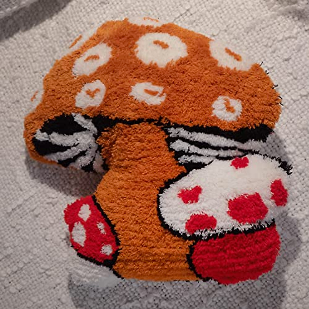 Lunar Sol Mushroom Pillow Boho Throw Pillow - Cute Stuff Soft Plushie Squishy Stuffed Pillows Aesthetic Indie Hippie Decor & Accessories for Bed, Car, Home - Fun Mushroom Decorations, 15" x 17"