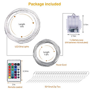 Eliteemo LED Badminton Pickleball Net Light, 17Ft Remote Control LED Rim Lights, 16 Color Change, A Good Addition for Playing Junior Tennis, Kids Volleyball, and Backyard Games(Net not Included)