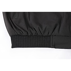 Lentta Men's Slim Fit Lightweight Softshell Bomber Jacket Coat Fall Jackets For Men (Large, Black 001)