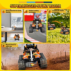 AoHu Remote Controlled STEM Building Kit for Kids Age 8-12, 3in1 Tracked RC Racer Sets Car Tank Robot Toys Gifts for Boys, Girls 9 10 11 13 14 15 Years and Up (392 Pieces)