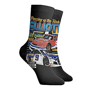 ASFRSH Chase Elliott 9 Unisex Socks Classic Outdoor Sports Running Sock Warm Soft Ventilating Comfort Cool Wicking