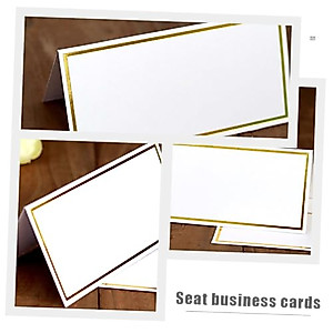 AUTSUPPL 50pcs Border Place Card Table Name Place Cards Banquets Place Cards White Table Cards Wedding Seating Multi-function Table Signs Wedding Invitation Place Card Holder The Paper