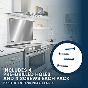 24" x 36" Reversible Metal Backsplash Matching screws | Compatible with Broan-NuTone SP3004 - Ultra Flat and Flushed Metal Panel Splatter Guard for Stovetop Easy Installation