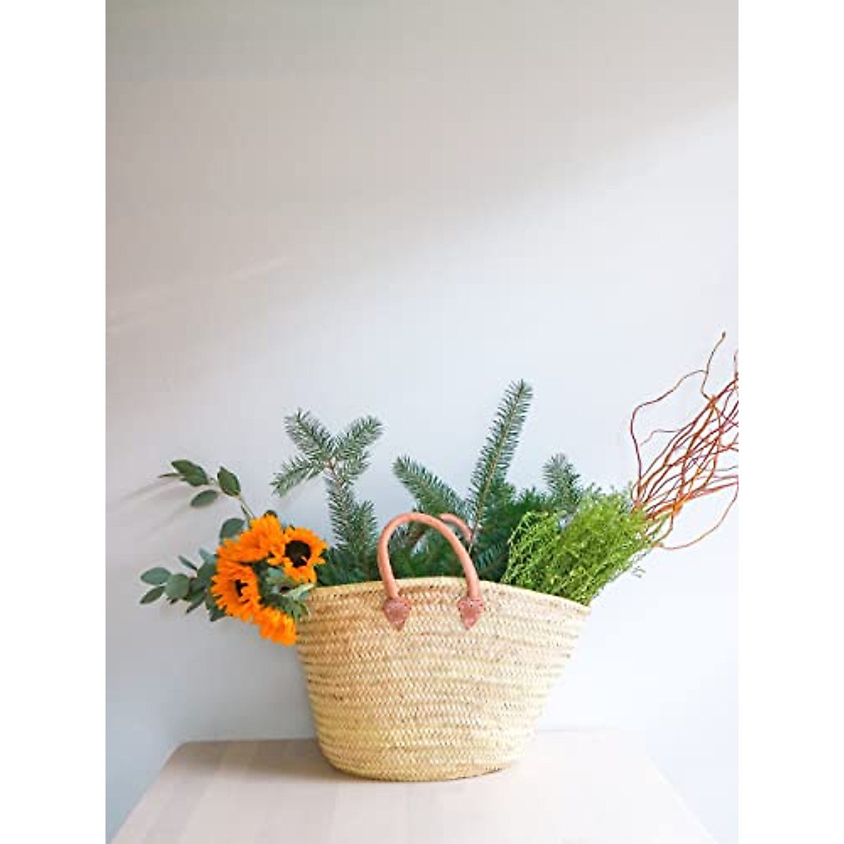 French Market Basket Bag | Handmade Moroccan Seagrass Baskets | Wicker Basket for Beach, Laundry, Toy, Blanket, Storage, Baby, or Picnic, Premium Bundles (Small, Medium, Large, XL) by purifyou