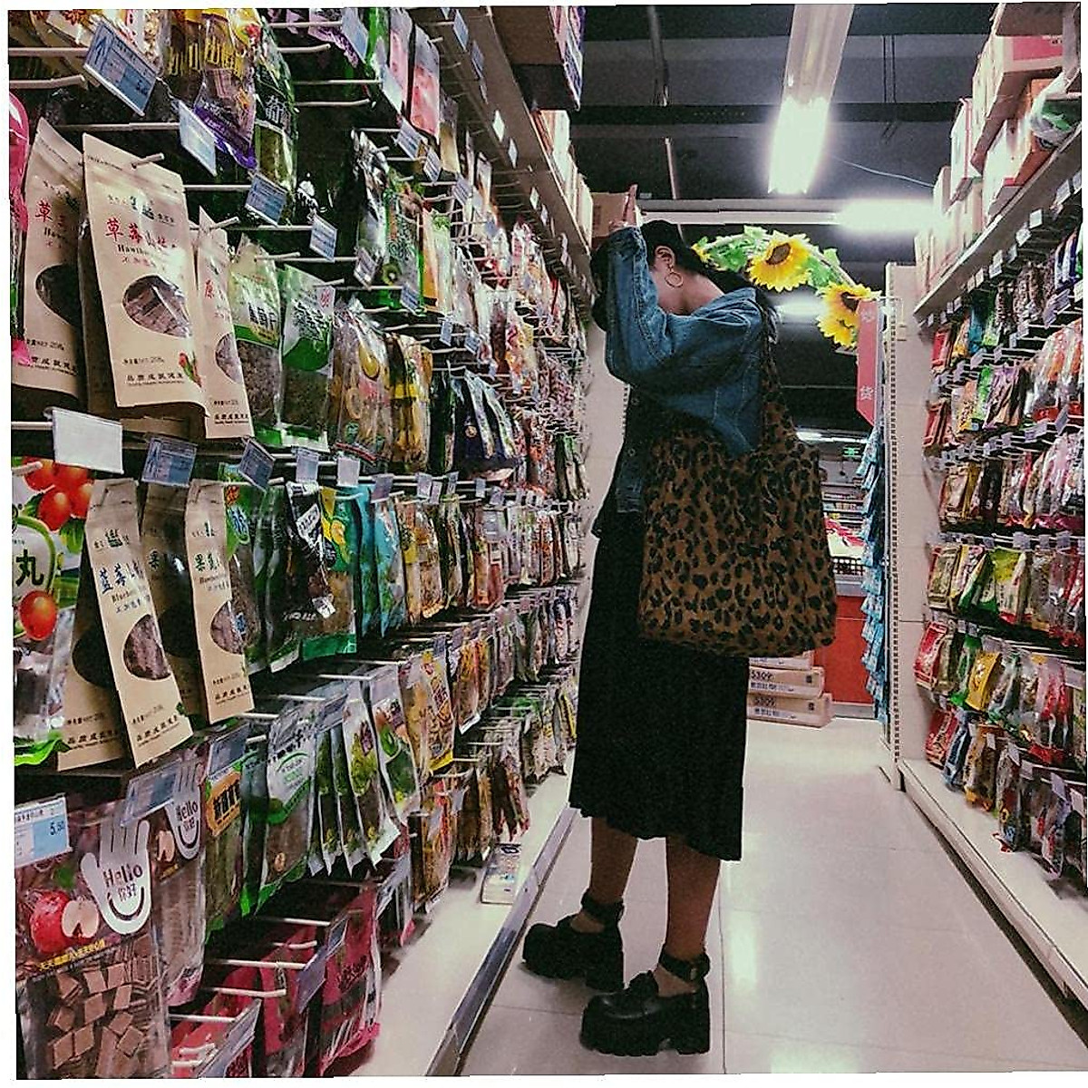 Froiny Leopard Printed Shoulder Bag Soft Large Tote Purse Handbag Travel Satchel Shopping Bag for Women