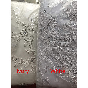 NCDIMS Wedding Veils Long for Brides 2 Tier Triple Lace Edge Long Blusher with Comb