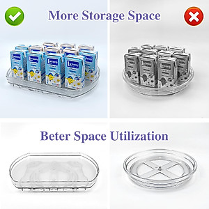 Incostar 360° Rotating Lazy Susan Turntable Organizer - Multifunctional 11.8" x 8.7" Rectangular Organizer for Refrigerator, Cabinet, Pantry, and Kitchen Countertop （2 Pack）
