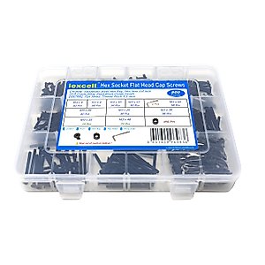 iexcell 900 Pcs M3 x 6/8/10/12/16/20/25/30/35/40 Alloy Steel 10.9 Grade Hex Socket Flat Head Cap Screws Bolts Nuts Assortment Kit
