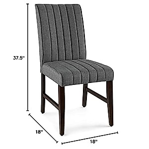 Modway Motivate Channel Tufted Upholstered Fabric Dining Side Chair, Set of 2, Gray