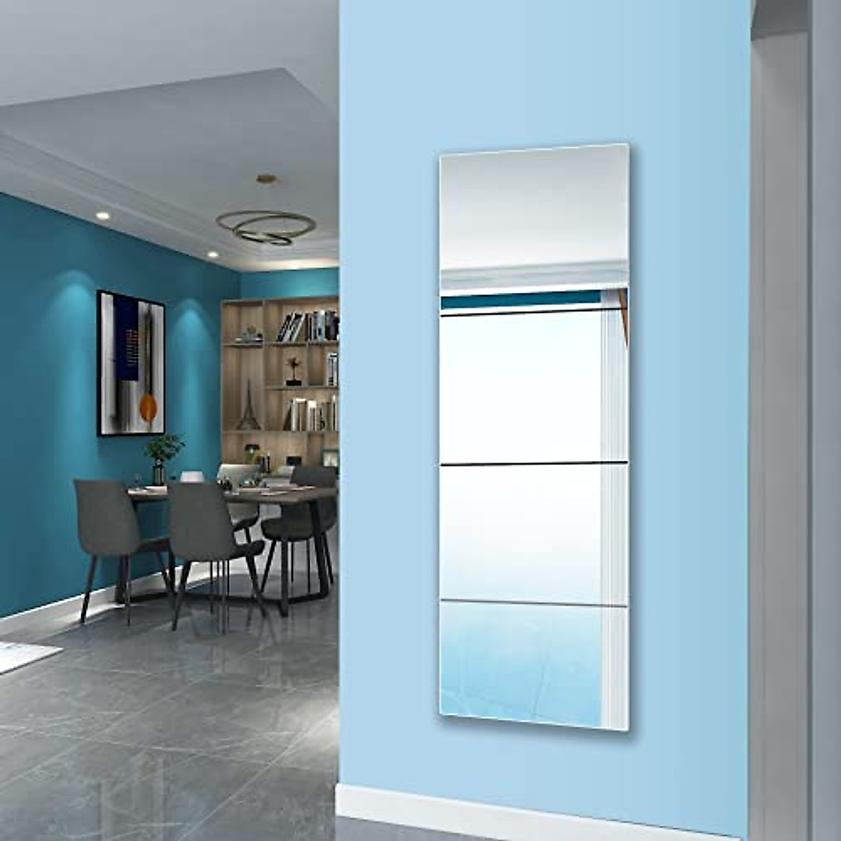 quegau Kids Safety Shatterproof Mirror for Wall,Full Length Mirror Wall Mounted,Made of Unbreakable Acrylic Non-Glass,Extra Thick 1/8",1Pcs 8"x8",Bedroom Door Closet Mirror