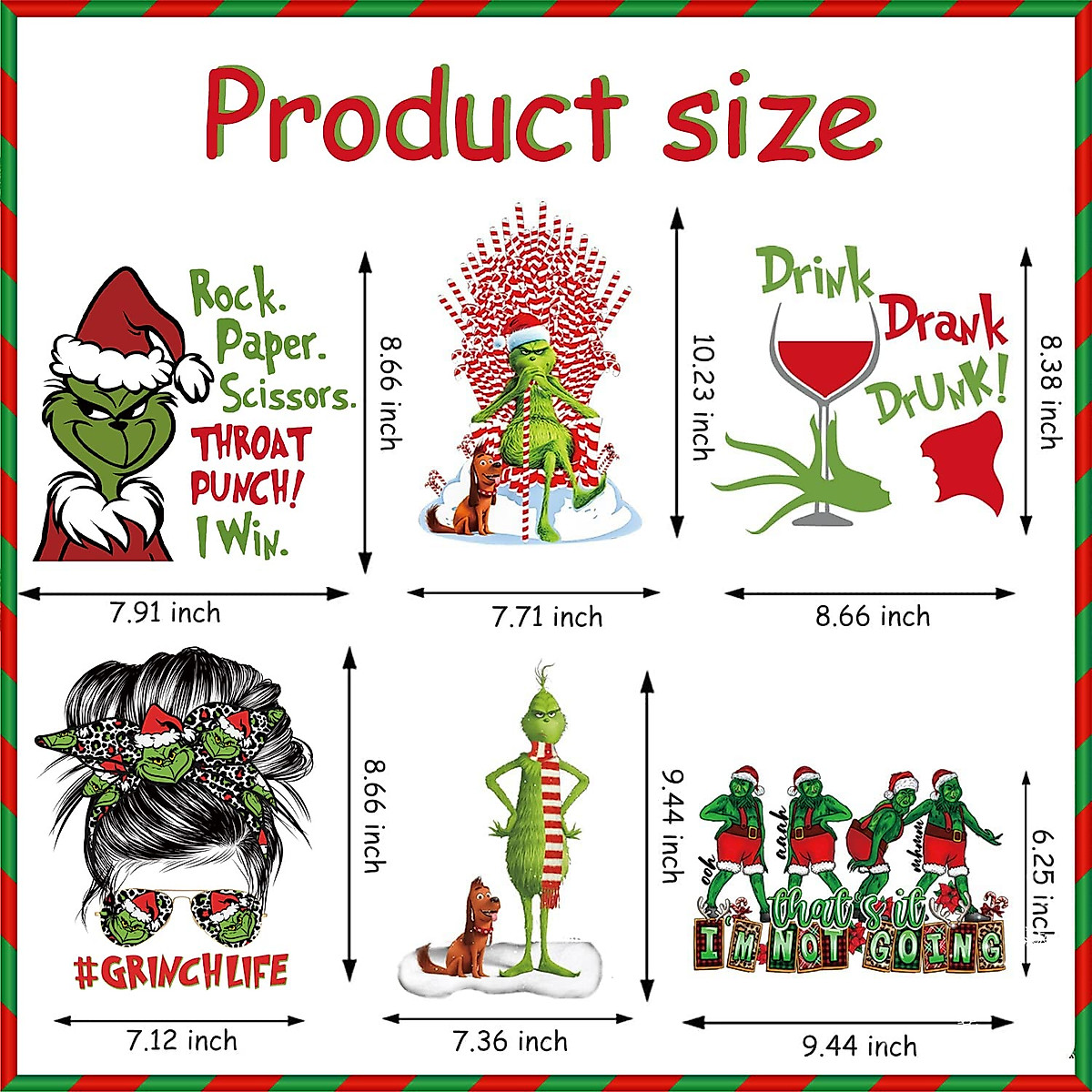 6Pcs Christmas Iron on Transfers for T-Shirts Winter Xmas Iron on Decals Santa Claus Snowflake Pattern Applique Stickers Heat Transfer Paper Stickers for DIY Xmas Clothing