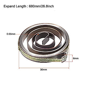 uxcell Drill Press Spring Drill Press Quill Feed Return Coil Spring Assembly Spring Steel Chemical Blackening Finish 680mm Expand Long 36x6x0.65mm 2 Pcs