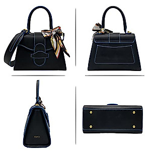 TSAWES Handbags for Women Purses Crossbody Bag Top Handle Purse Medium Tote Bag Vegan Leather Shoulder Bag (Black)