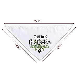 PNTKION 2 Pack Soon to be Big Biother Sister, White Flower Pattern Cotton Pet Dog Bandana, Pet Dog Pregnancy Announcement Gender Reveal Photo Prop for Dog Lovers Owner Gifts