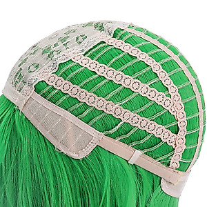 Bopocoko Green Wig Light Green Wigs for Women St Patricks Day Short Green Bob Wig with Bangs Natural Soft Green Wig BU239LGR